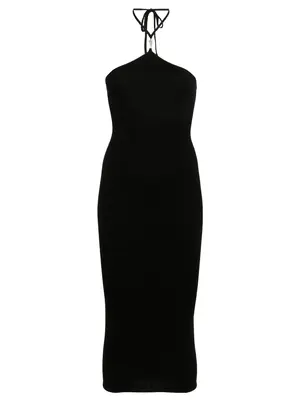 Amiri Logo-plaque Midi Dress - Black