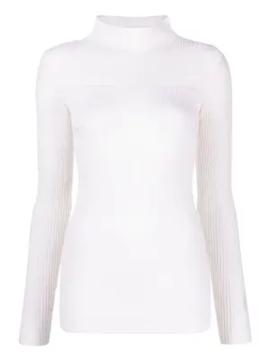 MSGM Mock-neck Knitted Top - White