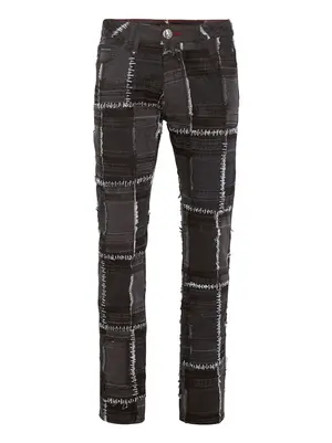 Philipp Plein Patchwork Straight-leg Jeans - Grey