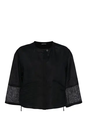 Emporio Armani Panelled Linen Blouse - Black