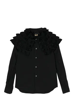 Comme Des Garçons Ruffled Long-sleeve Shirt - Black