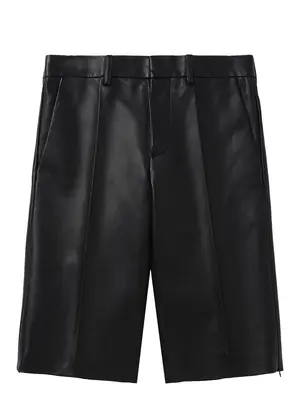 Helmut Lang Leather Knee-length Shorts - Black
