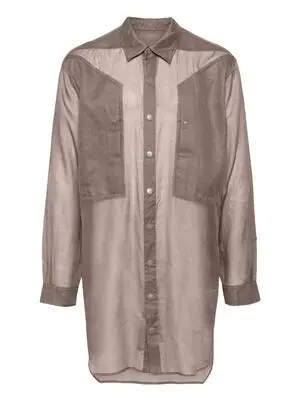 Rick Owens Jumbo Sheer Shirt - Brown