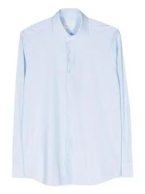 DELL'OGLIO Geometric-pattern Classic-collar Shirt - White