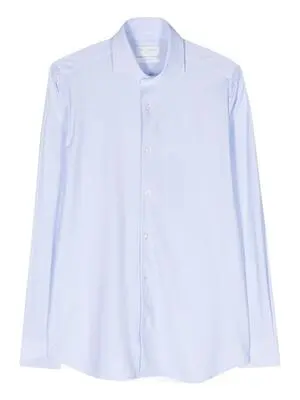 DELL'OGLIO Striped Classic-collar Shirt - Blue