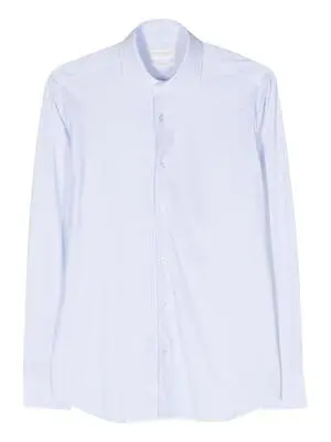 DELL'OGLIO Striped Classic-collar Shirt - Blue
