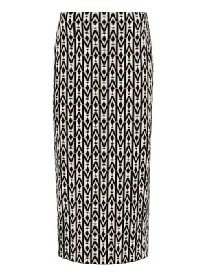 Mackage Geometric-pattern Knit Pencil Skirt - Black