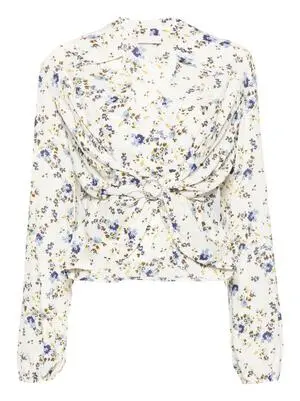 Liu Jo Floral-print Crepe Blouse - Neutrals