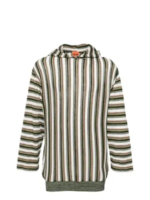VITELLI Striped Linen-blend Hoodie - Green