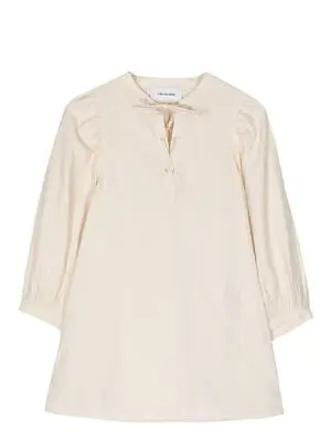 YVES SALOMON Tie-neck Seersucker Blouse - Neutrals