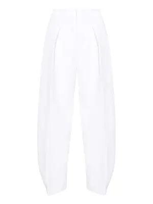 Jacquemus Ovalo Pleated Palazzo Pants - White