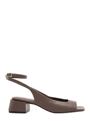 STUDIO CHOFAKIAN Square-toe Leather Sandals - Brown