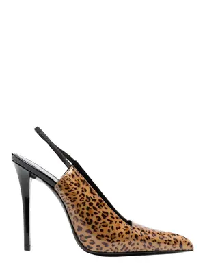 Saint Laurent Raven 120mm Leopard-print Pumps - Brown
