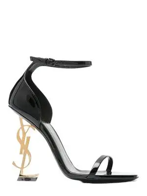 Saint Laurent Opyum Patent-leather Sandals - Black