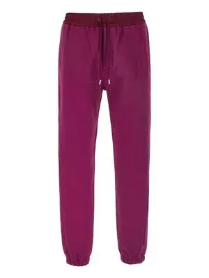 Saint Laurent Embroidered-logo Cotton Track Pants - Purple