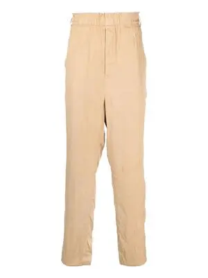 Saint Laurent Straight-leg Silk-blend Trousers - Neutrals