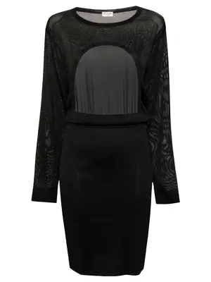 Saint Laurent Open-back Knitted Dress - Black