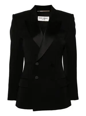Saint Laurent Peak-lapels Double-breasted Blazer - Black