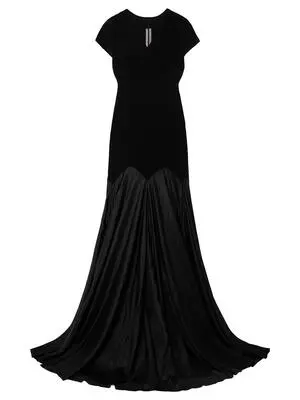 Rick Owens Lido Divine Stretch-jersey And Silk-habotai Gown - Black