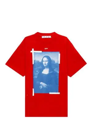Off-White Blue Monalisa Over Tee 'fiery - Red