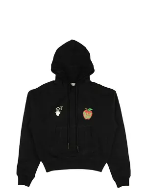 Off-White Apple Flatlock Hoodie - Black