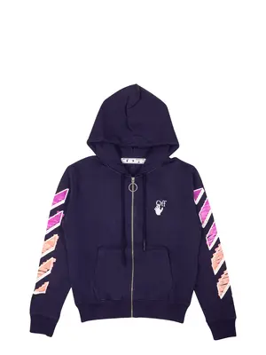 Off-White Marker Slim Zip Hoodie - Purple