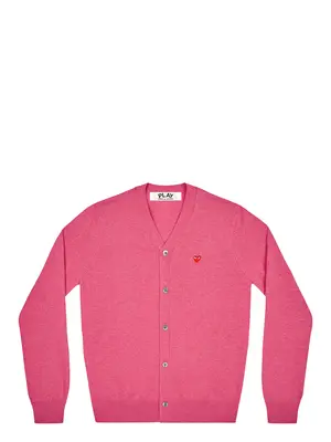 Play Comme Des Garcon Small Heart Cardigan - Pink