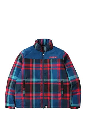 A BATHING APE Check Down Jacket - Blue