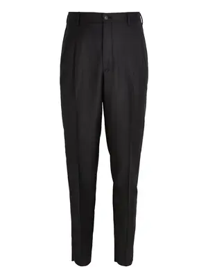 Giorgio Armani Wool-cashmere Tailored Trousers - Black