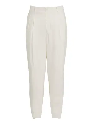 Giorgio Armani Silk-blend Tailored Trousers - White