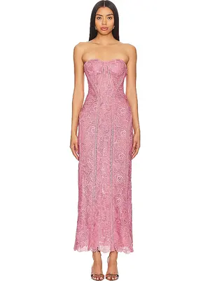 Rococo Sand Paris Lace Midi Dress - Blush