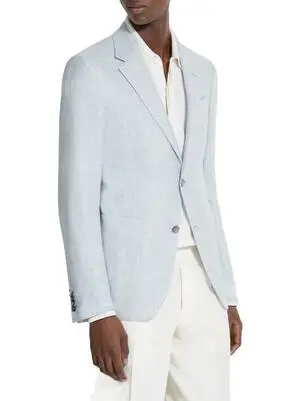 Zegna Fairway Crossover Linen Sport Coat - Light Blue