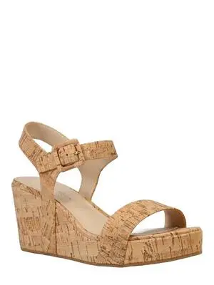Pelle Moda Wiltz Platform Wedge Sandals - Natural