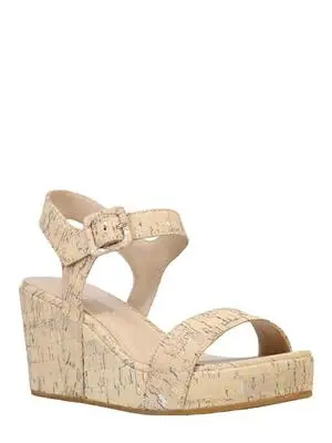 Pelle Moda Wiltz Platform Wedge Sandals - White Washed