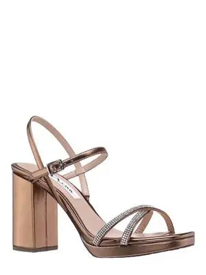 Nina Nina Steven Embellished Platform Sandal Bronze
