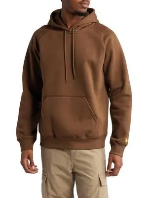 Carhartt Work In Progress Carhartt Work In Progress Chase Fleece Hoodie Chocolate/gold