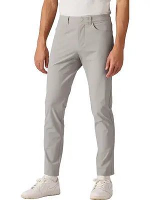 RHONE Momentum Water Repellent Flat Front Golf Pants Fossil Gray
