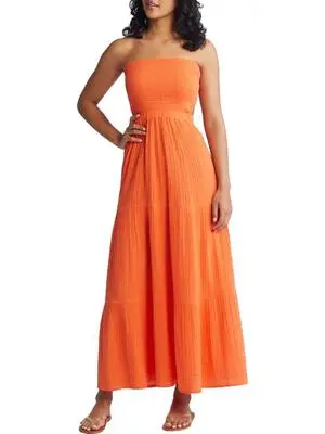 Rip Curl Premium Surf Strapless Maxi Dress - Bright Orange