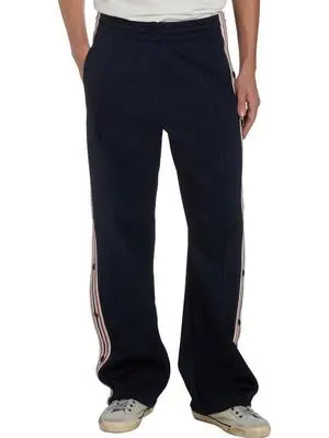 GOLDEN GOOSE Side Stripe Snap Track Pants - Dark Blue/papyrus