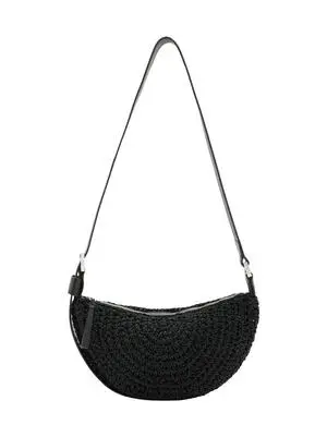 ALLSAINTS AllSaints Half Moon Knot Crossbody Bag Black