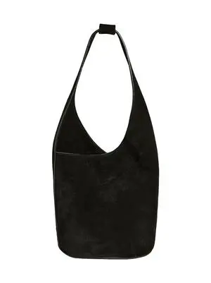 REFORMATION Reformation Small Silvana Bucket Bag Black Suede
