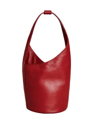 REFORMATION Reformation Small Silvana Bucket Bag Lipstick Leather