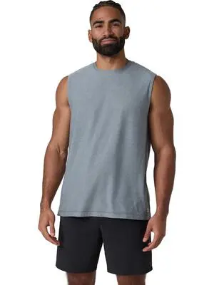 Vuori Trato Muscle Tank Top Dusty Blue Heather