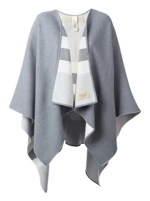 BURBERRY Reversible Check Merino Wool Cape