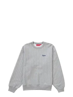 Supreme Pinstripe Crewneck Sweatshirt - Heather Grey