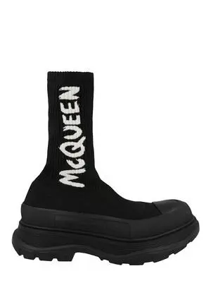 Alexander McQueen Graffiti Knit Tread Slick Boot - Black