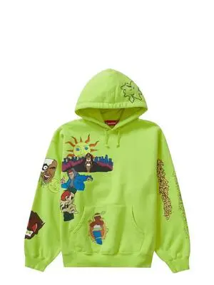 Supreme Printed Hooded Sweatshirt Acid Green