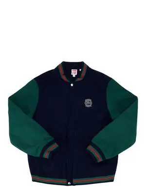 Supreme Lacoste Wool Varsity Jacket - Navy