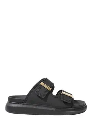 Alexander McQueen Hybrid Buckled Rubber Sandals Black/gold