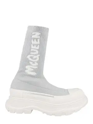 Alexander McQueen Logo Intarsia Chunky Sock Sneakers - Grey/white